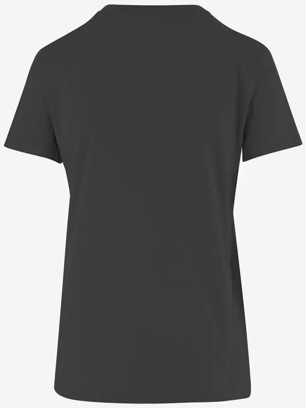 Max Mara Crewneck Short-sleeved T-shirt With Ribbed Collar And Pocket Detail - Black