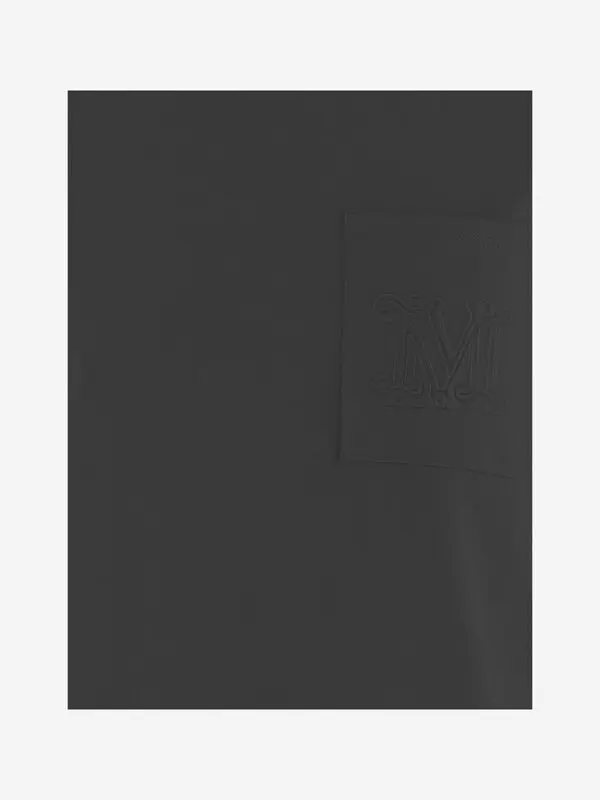 Max Mara Crewneck Short-sleeved T-shirt With Ribbed Collar And Pocket Detail - Black