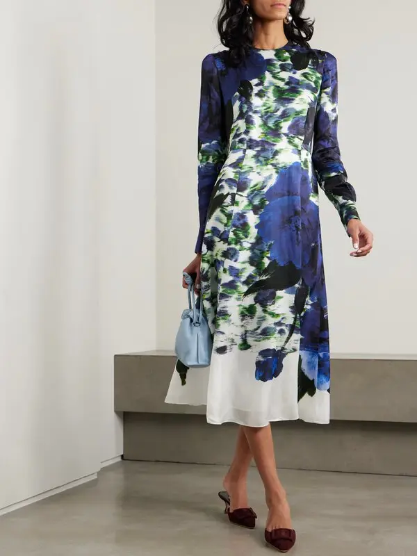 Erdem Printed Jacquard Midi Dress