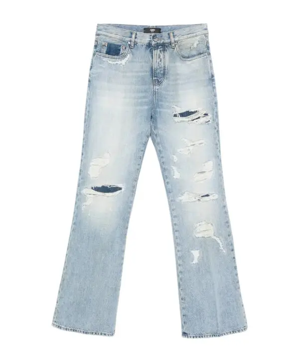 Amiri Distressed Flare Jeans - Light Blue