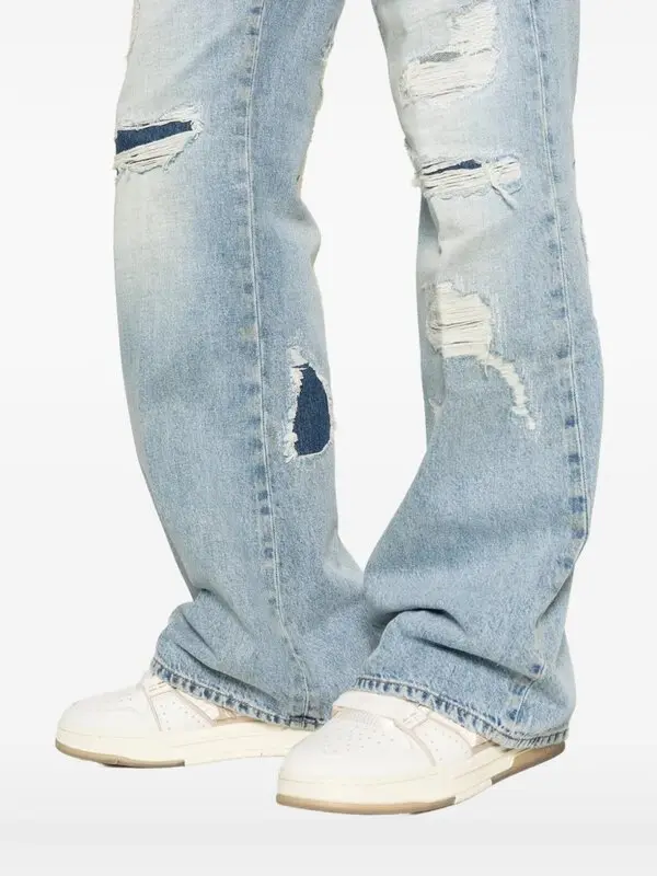 Amiri Distressed Flare Jeans - Light Blue