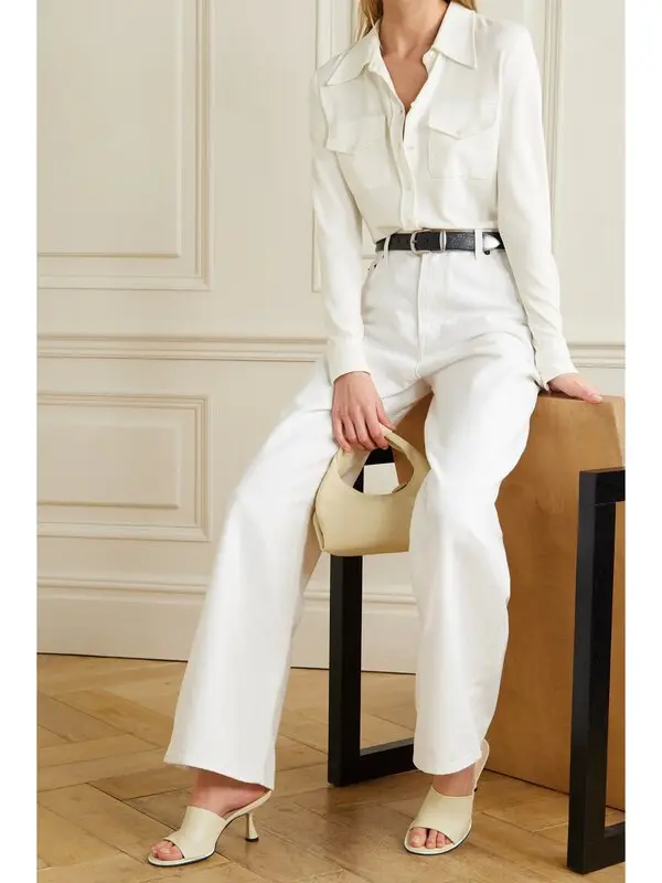 NILI LOTAN Lapel Shirt With Patch Pockets