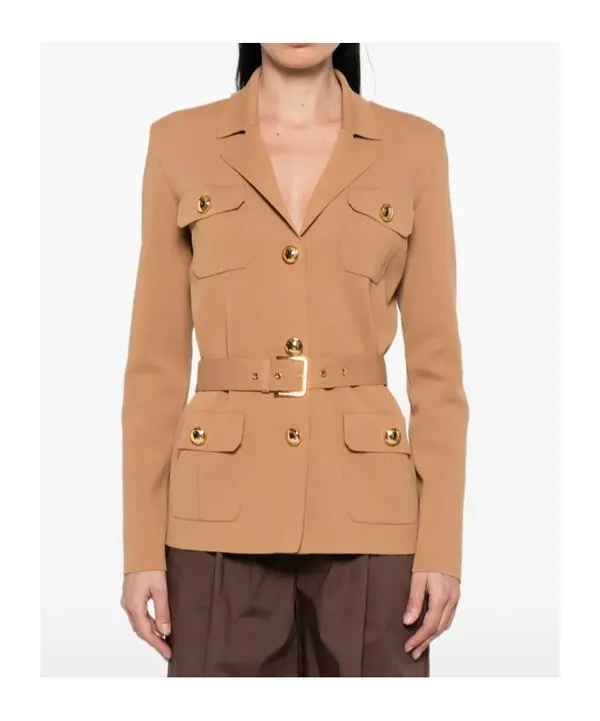 Elisabetta Franchi Belted Jacket - Light Brown