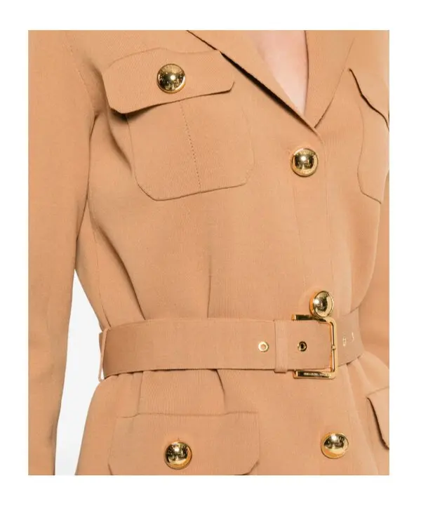 Elisabetta Franchi Belted Jacket - Light Brown