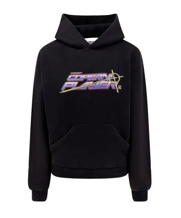 Coperni Long Sleeve Hooded Sweatshirt With Graphic Detail