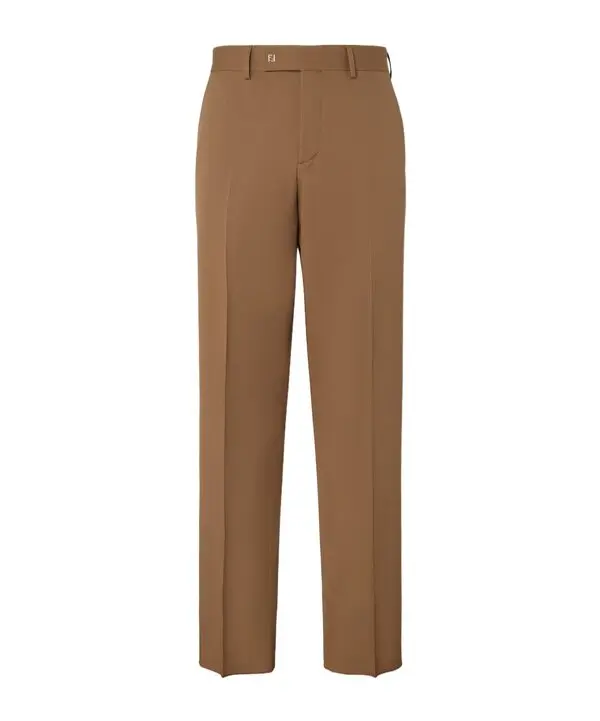 Fendi Straight-leg Tailored Cigarette Trousers - Brown