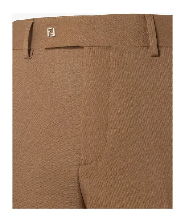 Fendi Straight-leg Tailored Cigarette Trousers - Brown