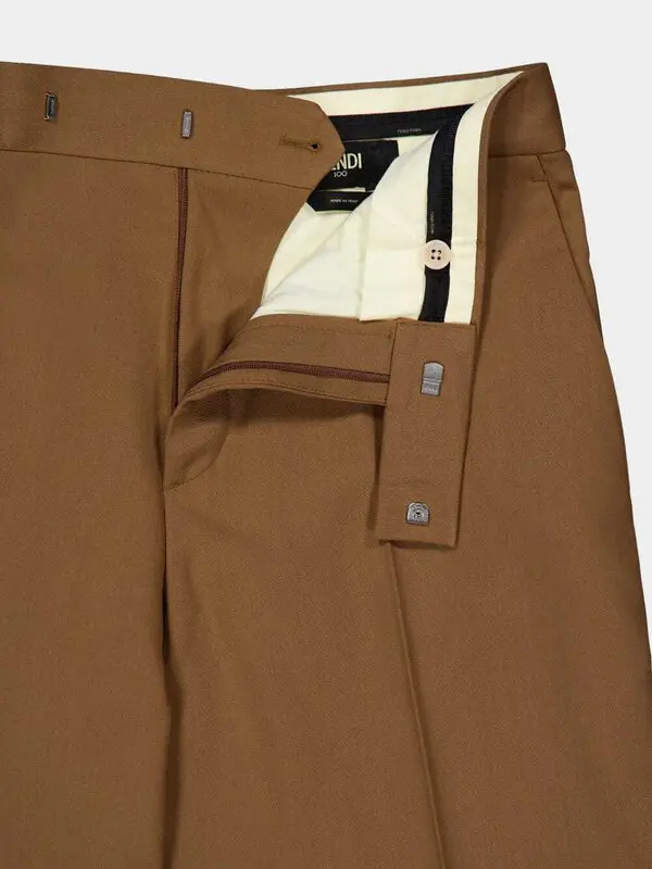 Fendi Straight-leg Tailored Cigarette Trousers - Brown