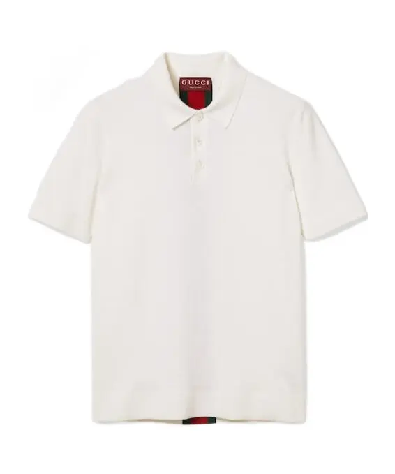 Gucci Knit Wool Polo Shirt With Web