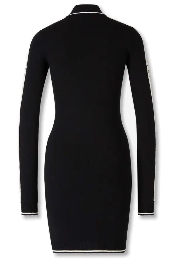 Off-White Zip-fastening Stripe-detail Dress
