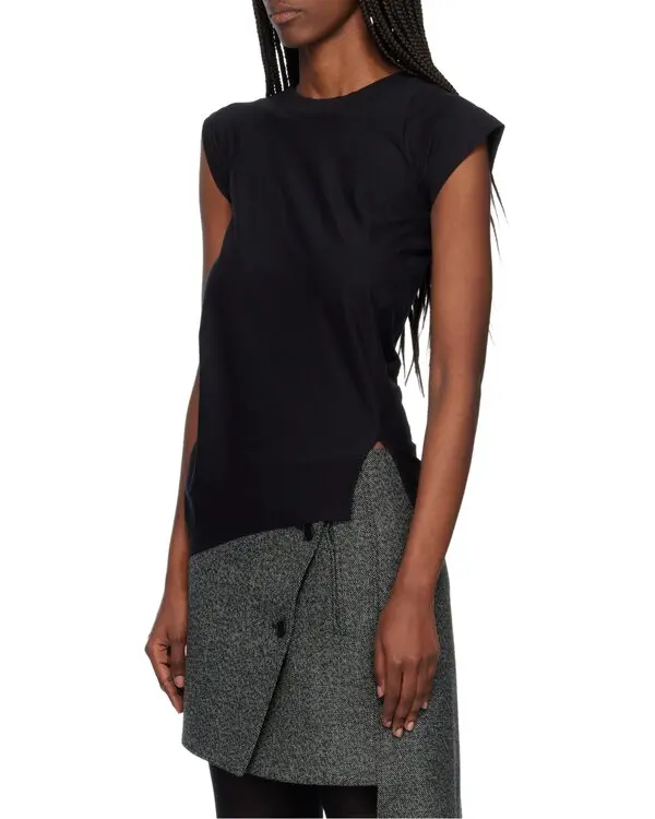 COURREGES Asymmetrical Cut-out Shoulder Blouse