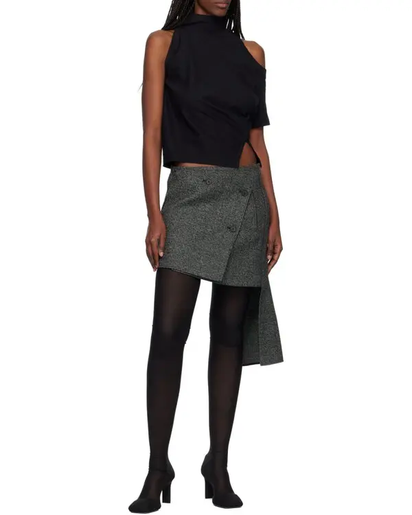COURREGES Asymmetrical Cut-out Shoulder Blouse