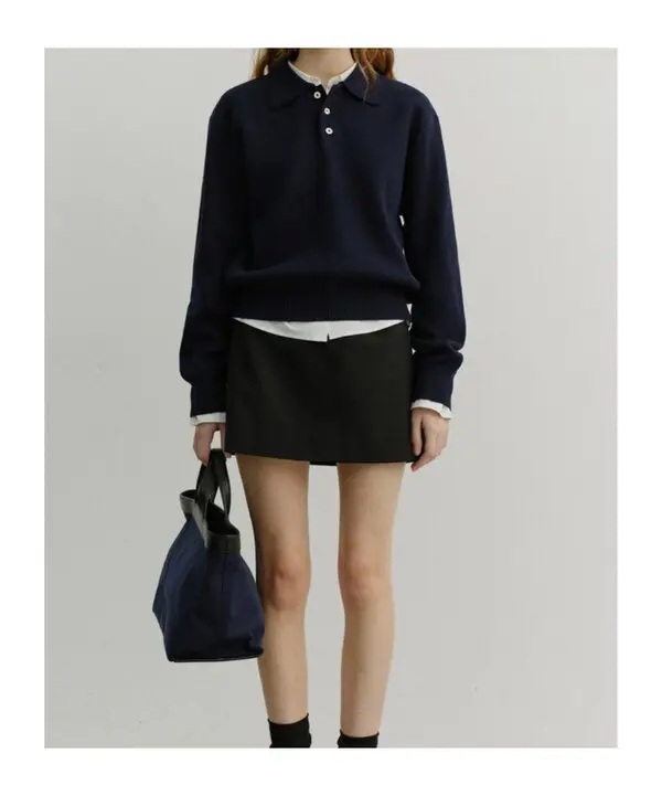 DUNST Belt Loop Midi Skirt - Black