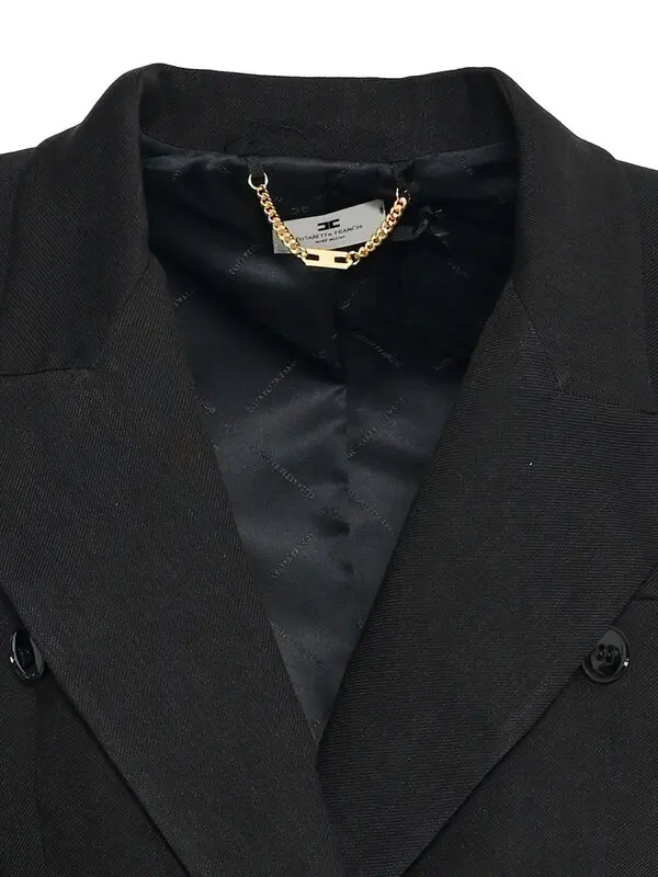 Elisabetta Franchi Double-breasted Gabardine Jacket