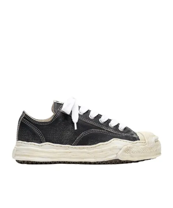Mihara Yasuhiro Hank Og Sole Shrink Leather Sneakers - Black
