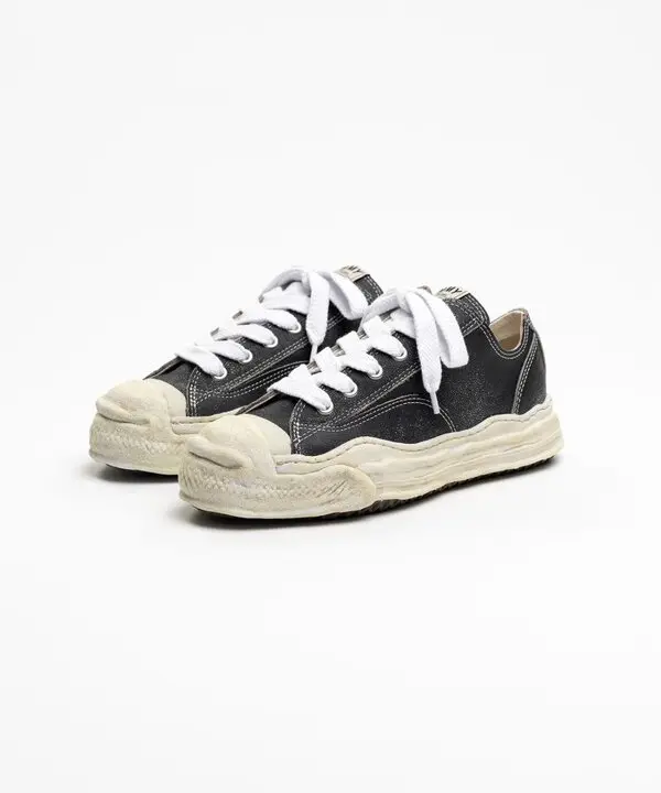 Mihara Yasuhiro Hank Og Sole Shrink Leather Sneakers - Black