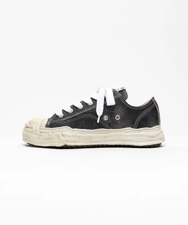 Mihara Yasuhiro Hank Og Sole Shrink Leather Sneakers - Black