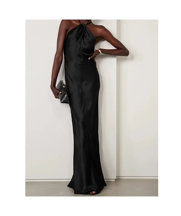 NILI LOTAN Larissa Halter Neck Maxi Dress