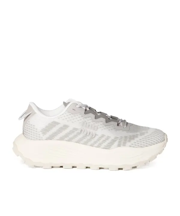 Miu Miu Lace-up Logo-embossed Technical Fabric Sneakers - Cloud Ash