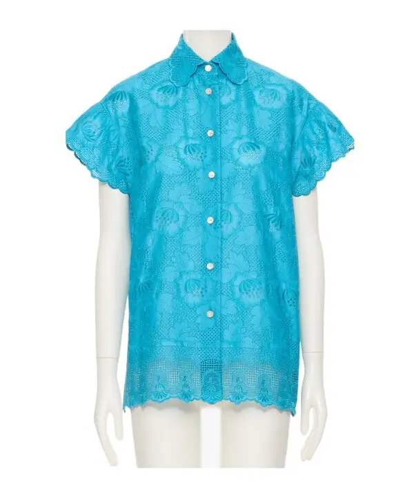 Valentino Garavani Lace Shirt - Blue