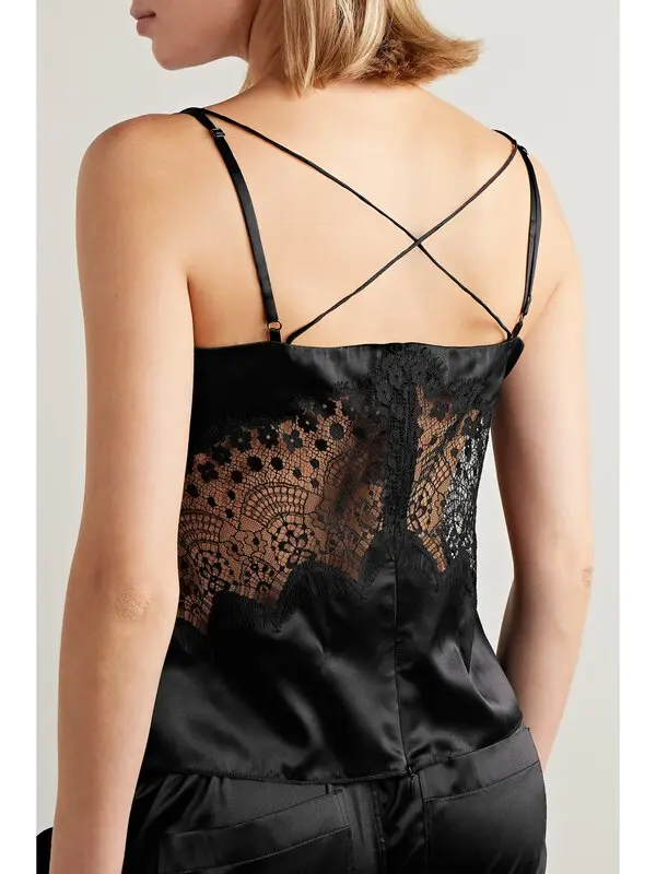 TOM FORD Lace-detail Sleeveless Satin Camisole