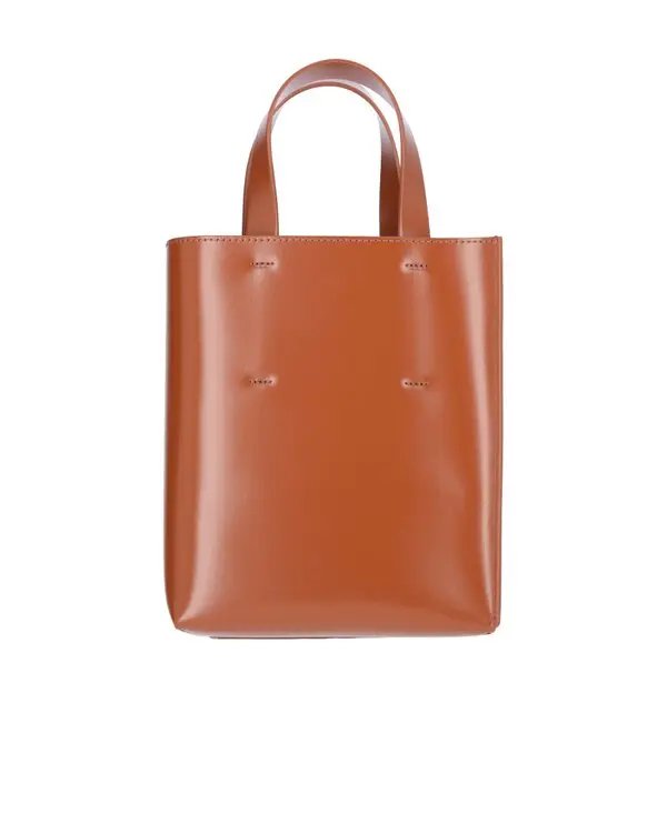 Marni Museo Logo Printed Mini Tote Bag - Brown