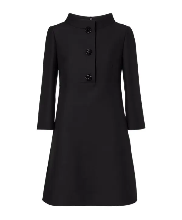 Valentino Garavani Crepe Couture Minidress With Button Placket