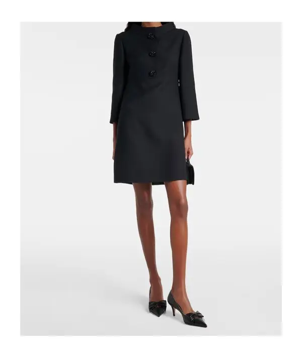 Valentino Garavani Crepe Couture Minidress With Button Placket