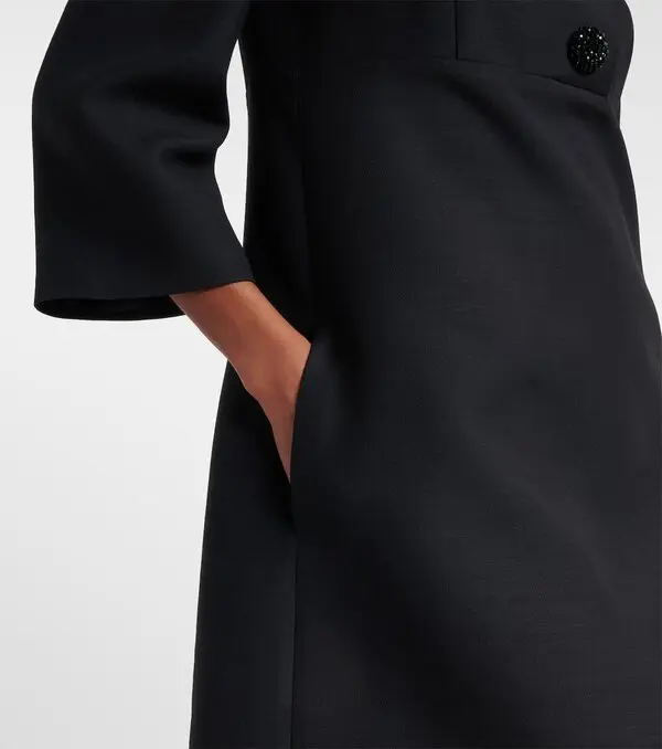 Valentino Garavani Crepe Couture Minidress With Button Placket
