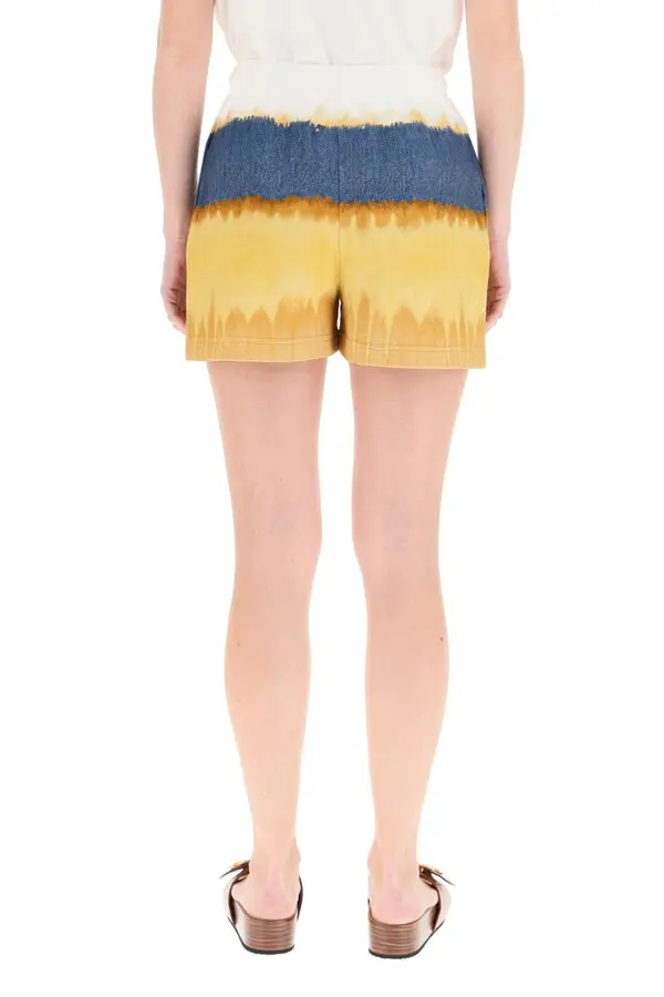 Alberta Ferretti Tie-dye Print Jersey Shorts - Yellow
