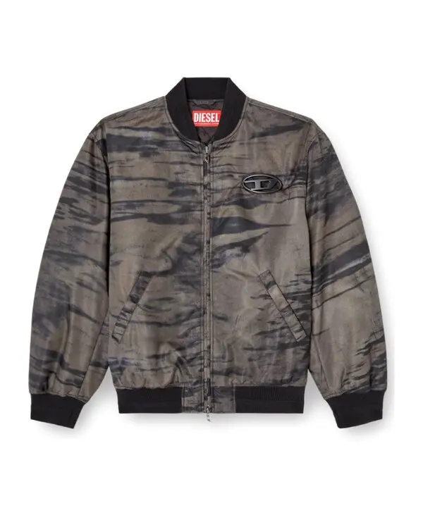 DIESEL® J-kepes Padded Bomber Jacket - Black/grey