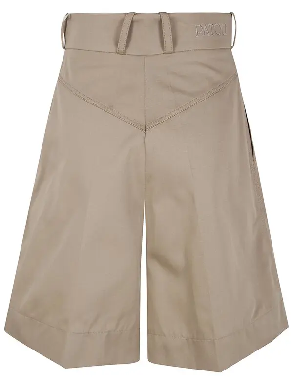 PATOU Tailored Cotton Twill Bermuda Shorts - Sand