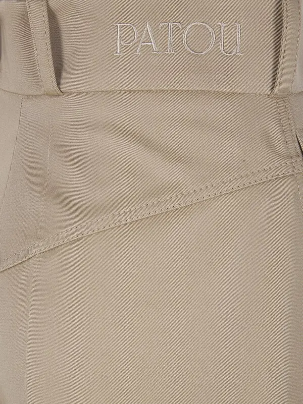 PATOU Tailored Cotton Twill Bermuda Shorts - Sand