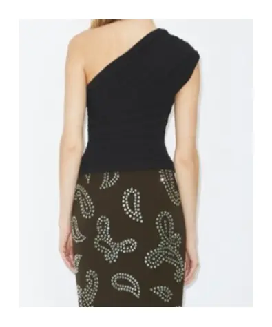 Tory Burch Ruched One-shoulder Top
