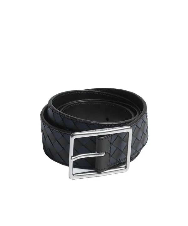 Bottega Veneta Intrecciato Piccolo Belt - Black/midnight Blue