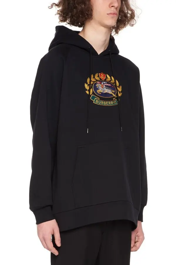 Burberry Logo Hooded Sweater - Black