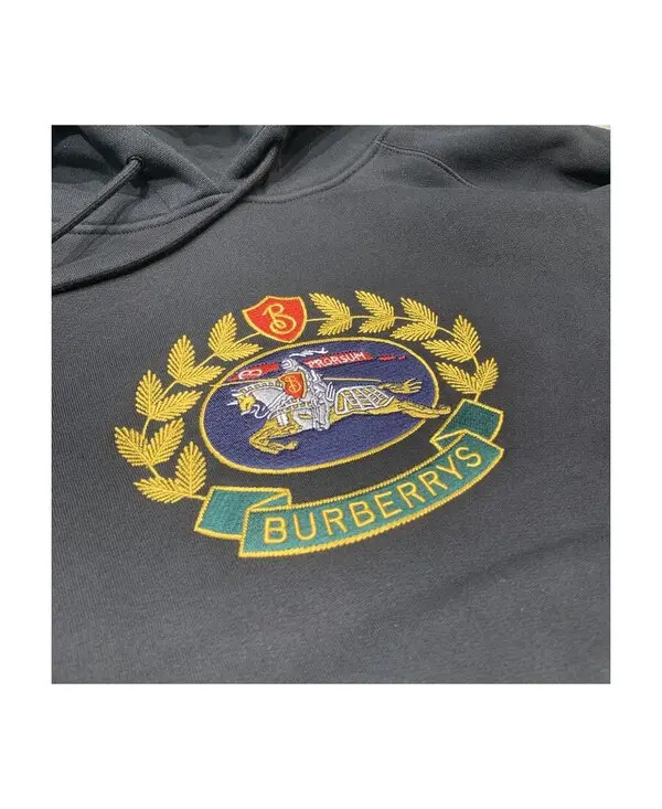 Burberry Logo Hooded Sweater - Black