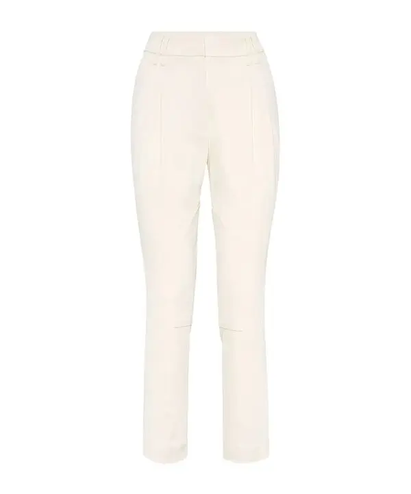 Brunello Cucinelli Pleated Tailored Trousers - White