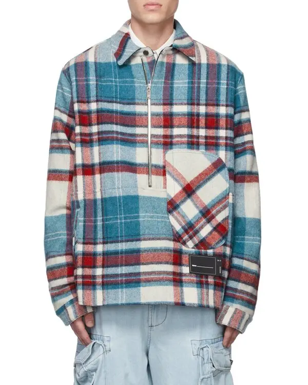 We11Done Checked Zip-up Overshirt