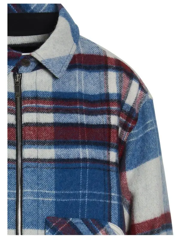 We11Done Checked Zip-up Overshirt