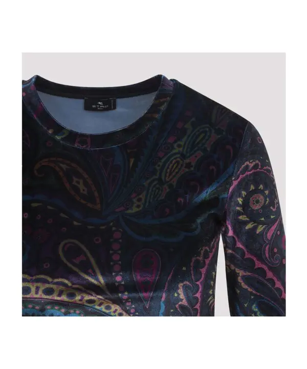 Etro Paisley Printed Jersey Top