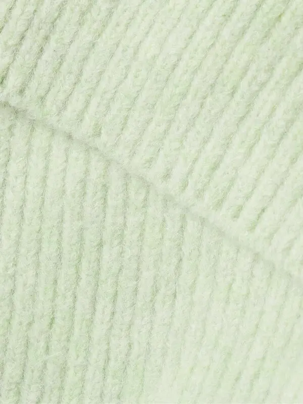 Rick Owens Draped Rib Knitted Turtleneck Sweater - Light Green