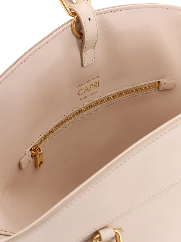Dolce & Gabbana Buckle Detailed Shoulder Bag - Nude