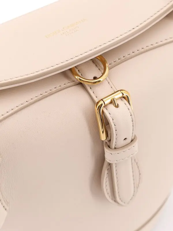 Dolce & Gabbana Buckle Detailed Shoulder Bag - Nude