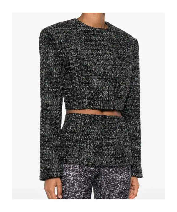 DIESEL® Cropped Boucle Tweed Jacket