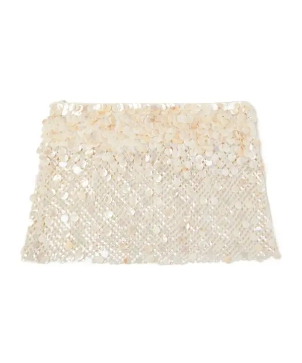 Alanui Light Between Palms Mini Skirt - White Pearl