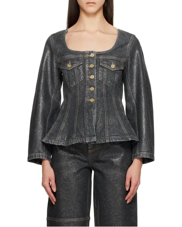 GANNI Fitted Waist Denim Jacket