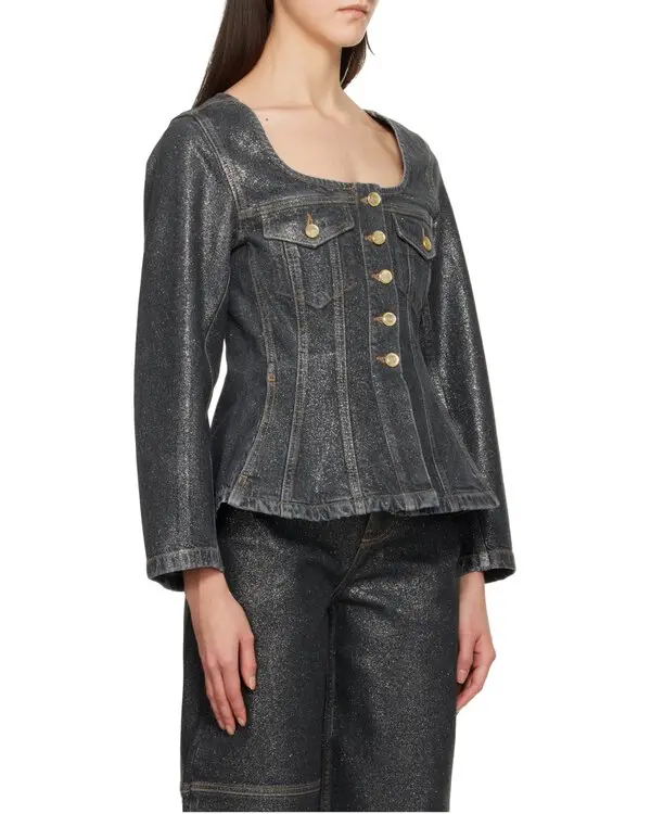 GANNI Fitted Waist Denim Jacket