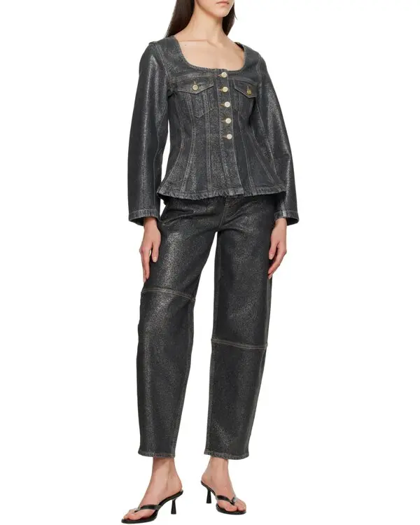 GANNI Fitted Waist Denim Jacket