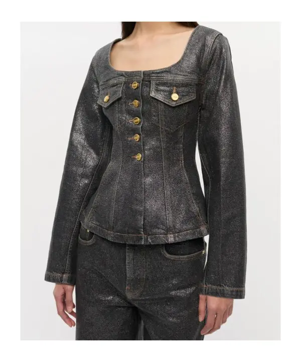 GANNI Fitted Waist Denim Jacket